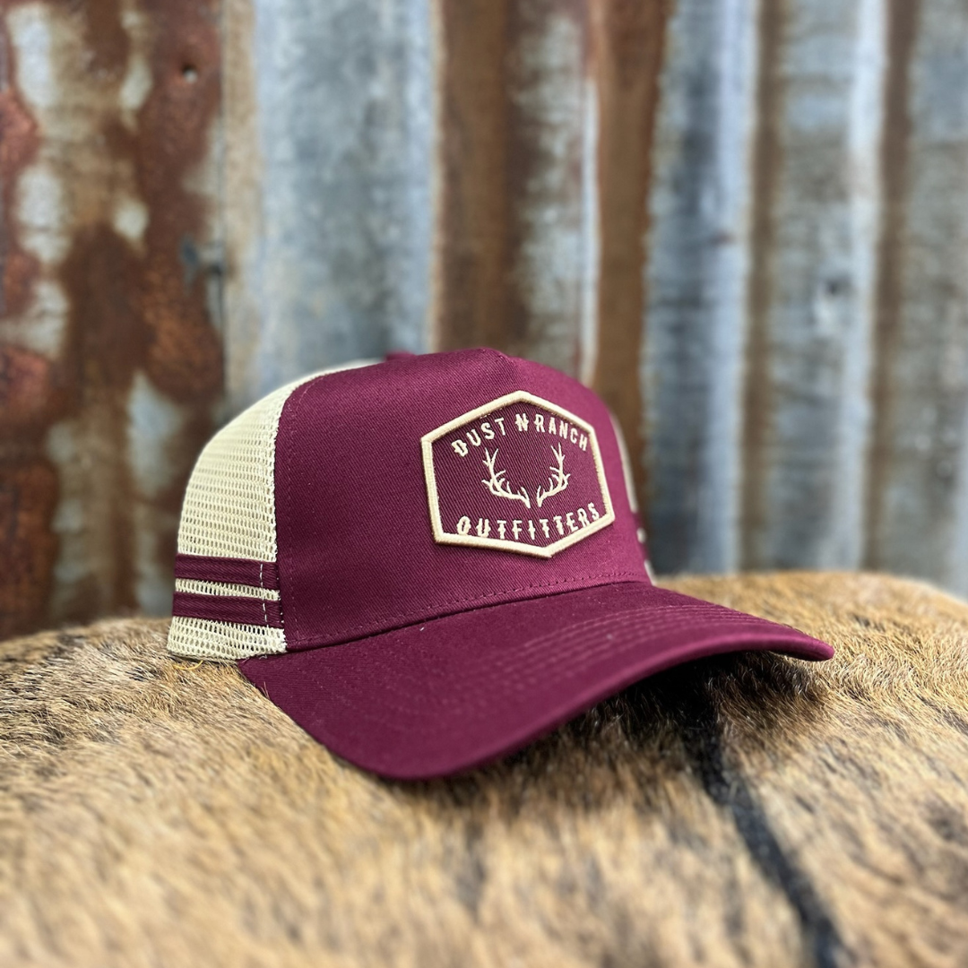 Dust N Ranch - Vintage Logo Trucker Cap - Maroon/ Off White | Dust N ...
